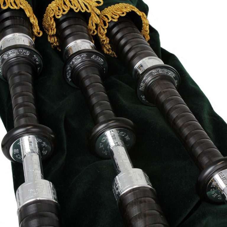McCallum AB4D Bagpipes: Black Mounts - Police Dept. - Henderson Imports