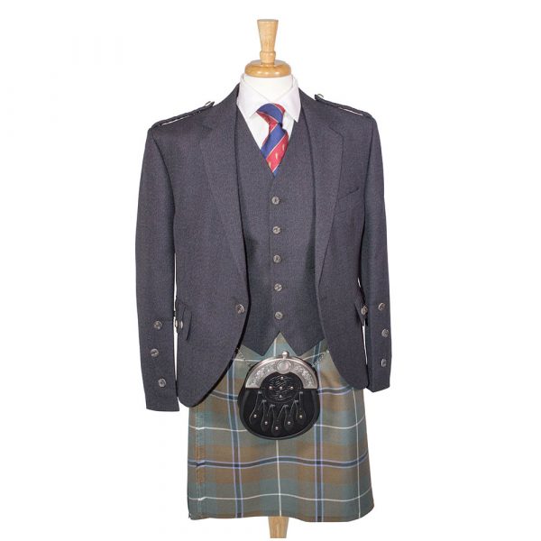 Braemar Style Charcoal Tweed Jacket & Vest - Henderson Imports