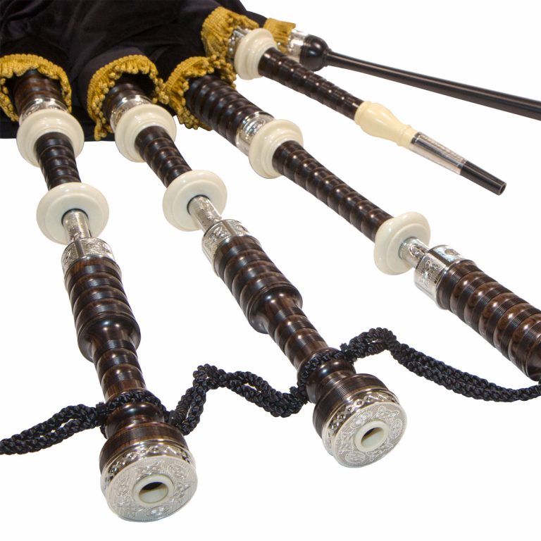 Wallace Classic 4 Bagpipes with Engraved Nickel - Runic - Henderson Imports